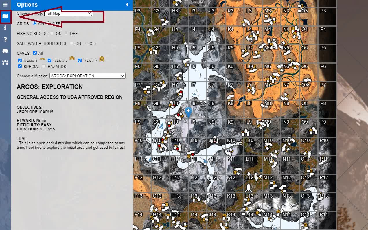 Интерактивная карта мира Icarus с пещерами | ROBOKOT Games